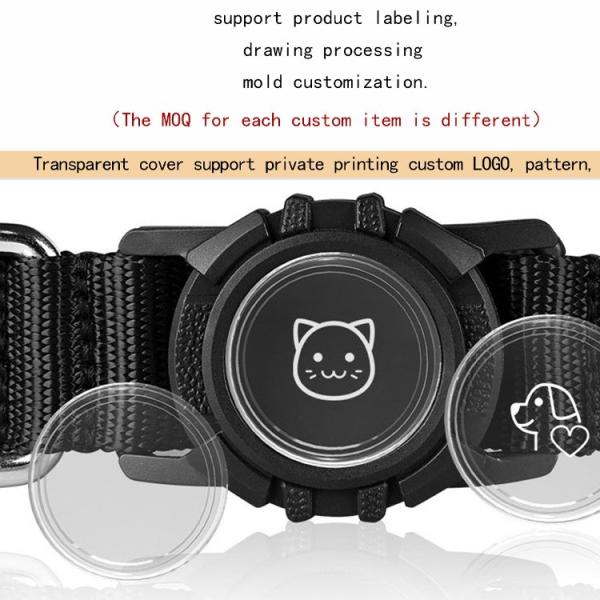 Quality Reflective PVC Silicone Waterproof Dog Collar With Tracker Holder For Air Tag for sale