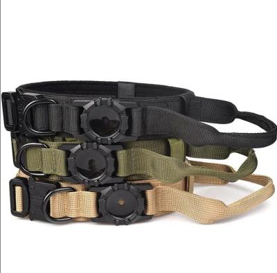China Nylon Dog Training Collar for Running Walking Hiking Airtag Tracker Protective Case Now for sale