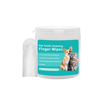 Convenient Pet Teeth Cleaning Wipes for Cats and Dogs No-Rinse Finger Toothbrush