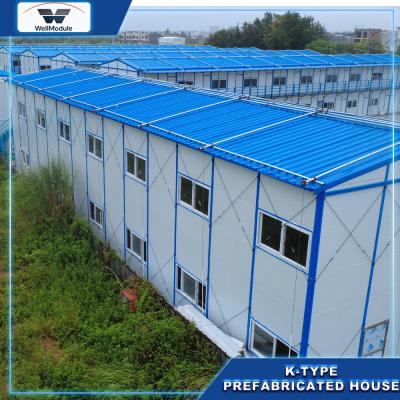 China K Type Prefabricated House with Steel Structure and Sandwich Panel for Construction Camp, Worker Dormitory and Temporary Office Building for sale