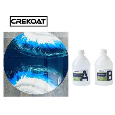 China Pourable Self Leveling Table Top Epoxy Resin Two Part Crystal Clear Resin for sale