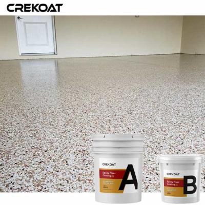 China Transparent Topcoat Epoxy Resin Floor Coating Broadcasted With Chip Flakes for sale