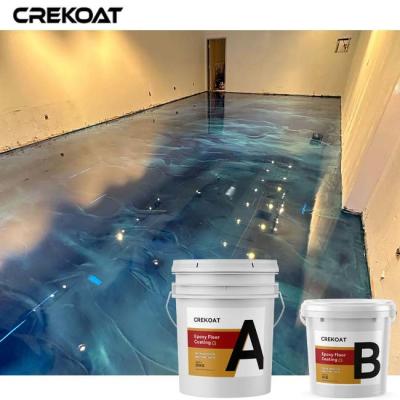 China o revestimento metálico do assoalho da cola Epoxy do efeito 3D resiste produtos químicos e desgaste das manchas for sale