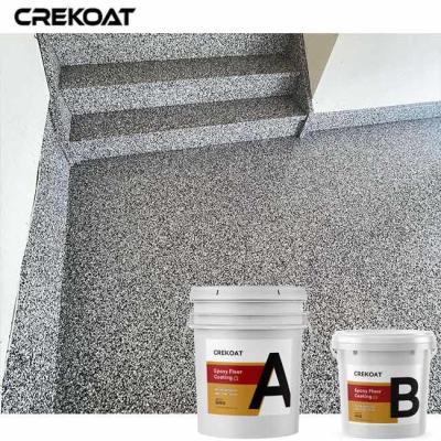 China Quick Recoating Vinyl Chip Epoxy Flooring High Gloss Elegant Surface for sale