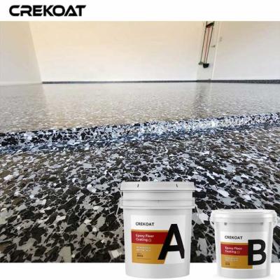 China High Gloss Epoxy Flake Floor Coating UV Resistant Excellent Adhesion for sale