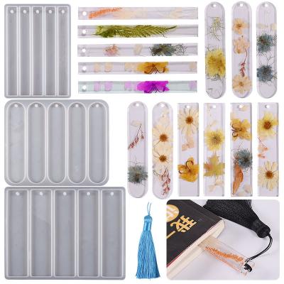 China DIY crystal dropper resin mirror rectangular oval full page bookmark hanging pendant silicone mold for sale