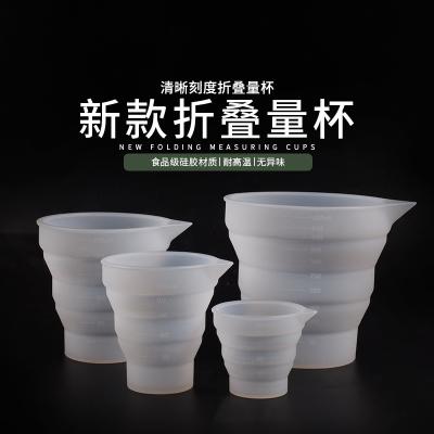 China DIY Tool Container Measuring Cup Candle Gypsum Dropping Glue Mixing Cup Convenient Silicone Folding Cup Mold for sale