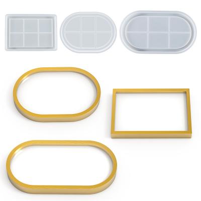 China Crystal dropper large, medium, small oval plate mold, rectangular oval storage tray, plate silicone mold for sale