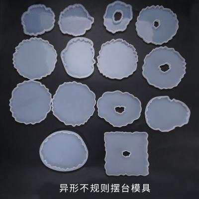 China DIY crystal dropper mold irregular wave coaster table mold decorative silicone mold for sale