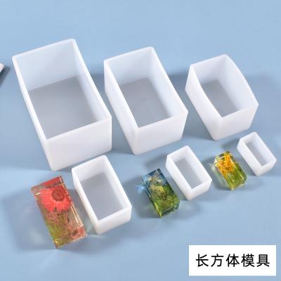 China DIY Crystal Dropping Gel Mold Rectangular Pendulum Resin Dry Flower Filling Rectangular Pendulum Silicone Mold for sale