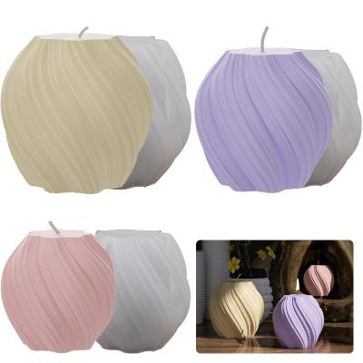 China DIY Irregular Geometry Wave Rotating Dropping Mold Abstract Art Column Candle Silicone Mold for sale