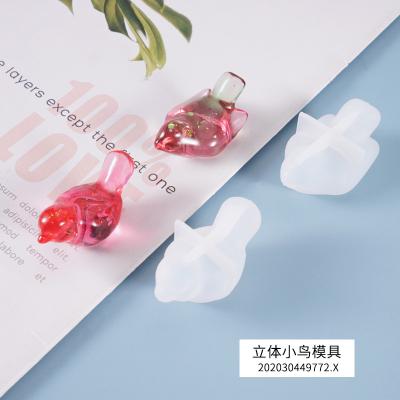 China DIY crystal dropper mold simulation bird 3D pendant table cute creative silicone mold for sale