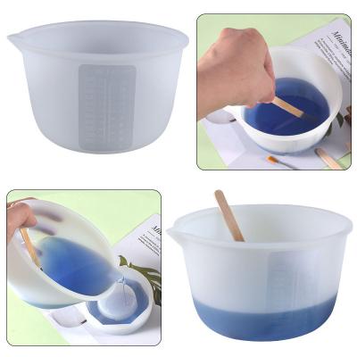 China DIY crystal dropper resin mold 600ml with graduated silicone measuring cup baking cup for sale