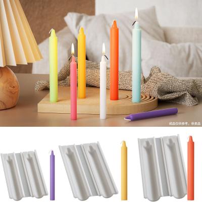 China DIY smooth surface regular large, medium, small, long circular candle stick silicone mold aromatherapy atmosphere candle mold for sale
