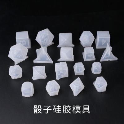 China DIY crystal dropper mold, dice, dice, round corners, multi specification digital game mirror silicone mold for sale