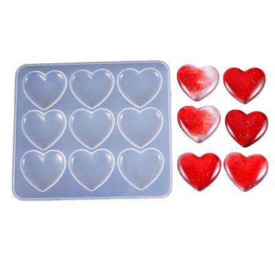 China Crystal dropper mold irregular nine grid love creative cake silicone mold wholesale for sale