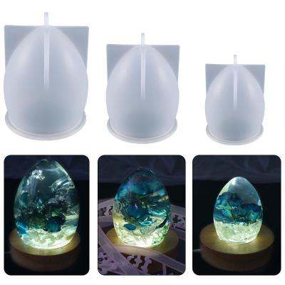 China DIY crystal dropper mold egg shaped integrated starry sky ball small night light table silicone mold for sale