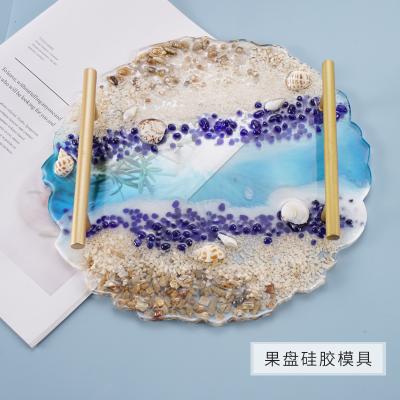 China DIY crystal dropper mold, circular lace table, coaster, desktop decoration, fruit tray, silicone mold for sale