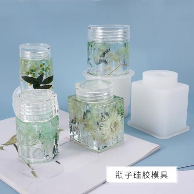 China DIY crystal dropper mold bottle storage bottle storage sealed can with lid storage silicone mold for sale