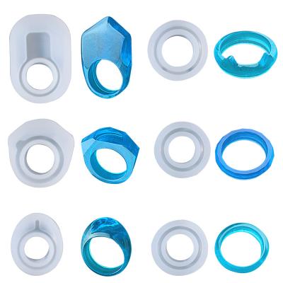 China DIY Crystal Dropping Gel Mold Irregular Cut Surface Simple Cat Ear Ring Silicone Mold for sale