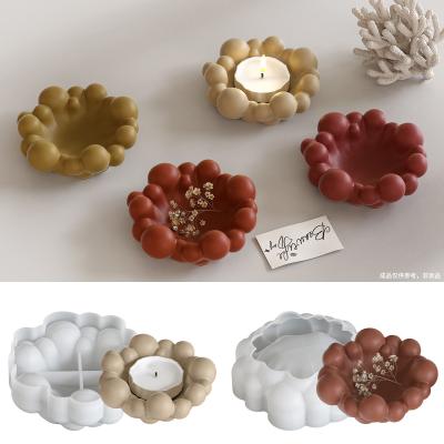 China Irregular Bubble Cloud Tray DIY Aromatherapy Candle Cup Gypsum Candlestick Ornament Silicone Mold for sale