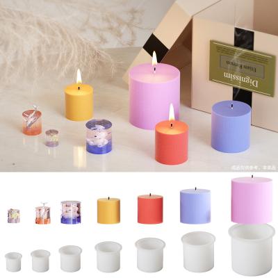 China Crystal resin multi specification cylindrical dropper mold DIY aromatherapy gypsum candle pillar silicone mold for sale
