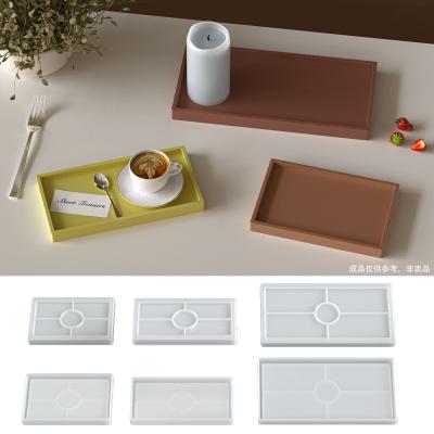 China Crystal dropper mirror resin rectangular tray ornament silicone mold DIY large, medium, small plate mold for sale
