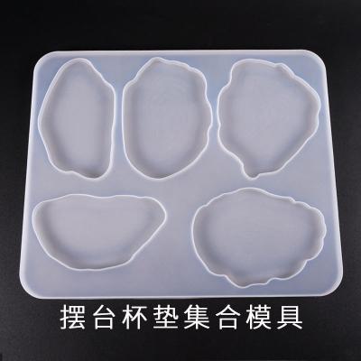 China DIY crystal dropper mold, large swing table mold, coaster set, multi specification base, teacup pad, silicone mold for sale