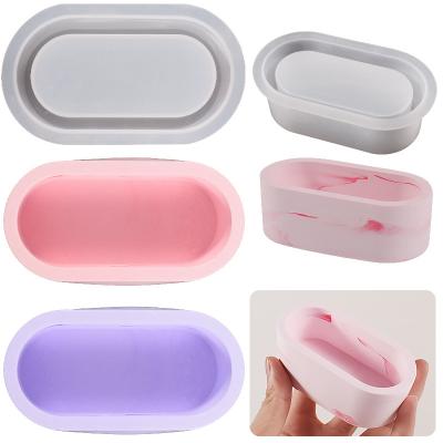 China Crystal dropper rectangular flowerpot mold, oval small rectangular storage box, succulent flowerpot, gypsum cement silicone mold for sale