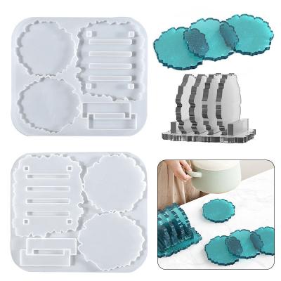 China DIY crystal dropper mold, creative and practical coaster, coaster storage rack, silicone mold, spot wholesale for sale