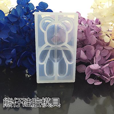 China Crystal dropper semi three-dimensional bear silicone mold DIY jewelry making small bear big violent bear pendant for sale