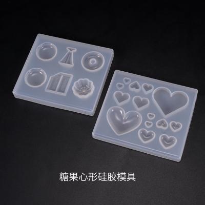 China DIY crystal dropper mold candy mold heart-shaped candy patch ornament silicone mold for sale