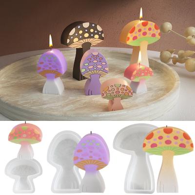 China DIY Crystal Dropping Resin Mushroom Easter Large, Medium, Small, Three Dimensional Candle Gypsum Silicone Mold for sale