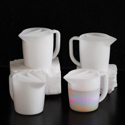 China DIY silicone color grading cup, drip dispensing, grid mixing, color matching cup with handle, four grid silicone tool for sale