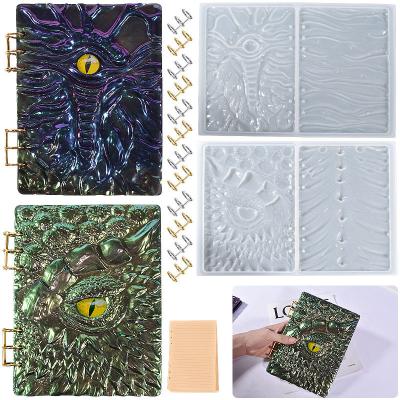 China Dijiao Kesulu Wind Dragon Eye Written Mold 3D Embossment A5 Notebook Case Silicone Mold for sale