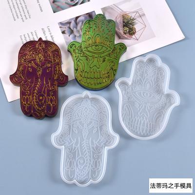 China DIY crystal dropper mold cool Fatima hand table decoration silicone mold spot wholesale for sale