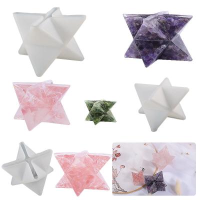China DIY Drip Glue Melkaba Star Crystal Stone Mold Hexagram Star Pendant Jewelry Ornament Silicone Mold for sale