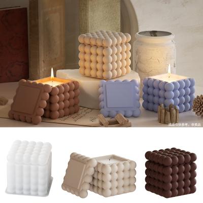 China DIY Crystal Dropping Gel Bubble Cube Storage Jar Square Gypsum Storage Box Candle Cup Silicone Mold for sale