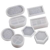 China DIY Resin Diamond Storage Box Mould Rectangular Oval Hexagonal Stackable Storage Jar Silicone Mold for sale