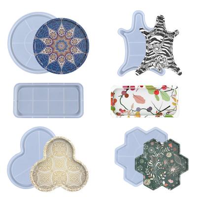 China DIY crystal dropper shaped tray mold, multiple trays, fruit trays, plates, ornaments, silicone molds for sale