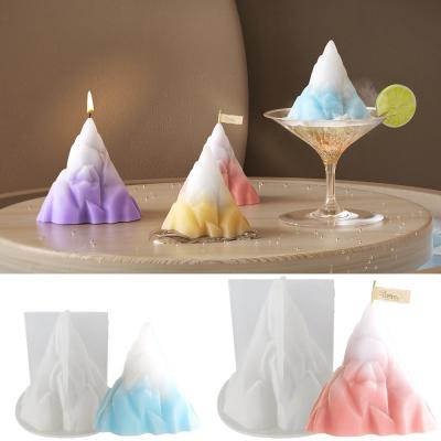 China DIY Snow Mountain Aromatherapy Candle Mold Flame Mountain Single Three Dimensional Cone Iceberg Ice Cream Gypsum Silicone Mold for sale