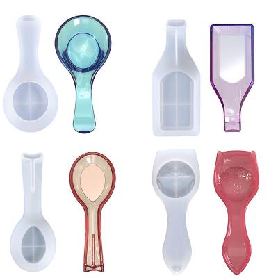 China DIY crystal dropper homemade spoon holder mold, spoon pad, spatula holder, kitchen shelf, silicone mold for sale