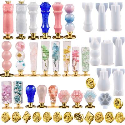 China Drip glue DIY seal handle silicone mold fire paint seal head envelope wax seal universal handle grinding tool for sale