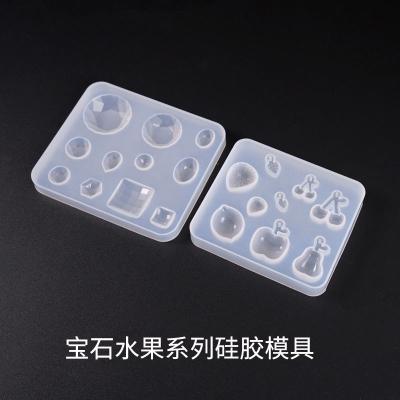 China Crystal dropper mold diamond gemstone collection mold fruit series apple cherry silicone mold for sale