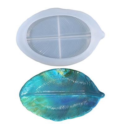 China DIY Crystal Dropping Gel Leaf Plate Mold Leaf Storage Plate Plate Storage Box Silicone Mold for sale