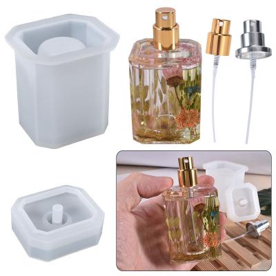 China Diy crystal glue drop resin mould flat angle perfume bottle table accessories silica gel mould spot wholesale for sale