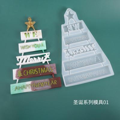 China DIY crystal dropper mold Christmas tree hanging decoration Christmas material ornaments Christmas silicone mold for sale