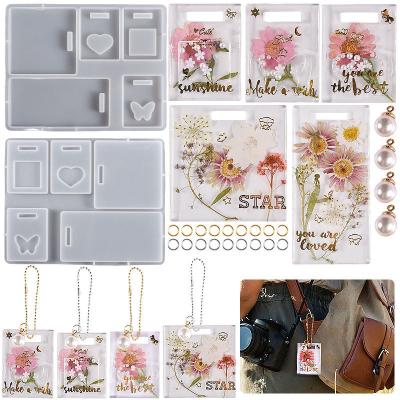China DIY Drip Resin Photo Grinding Stretch Easy Pull Buckle Hanging Dry Flower Keychain Pendant Silicone Mold for sale