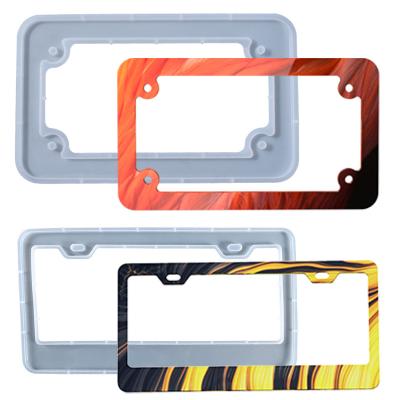 China DIY Crystal Dropper Mold License Plate Frame License Plate Protection Frame Silicone Mold Spot Wholesale for sale