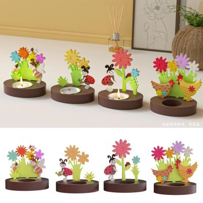 China Easter Silicone Mold DIY Flower Bee Hen Insert Board Candle Holder Candle Base Gypsum Mold for sale